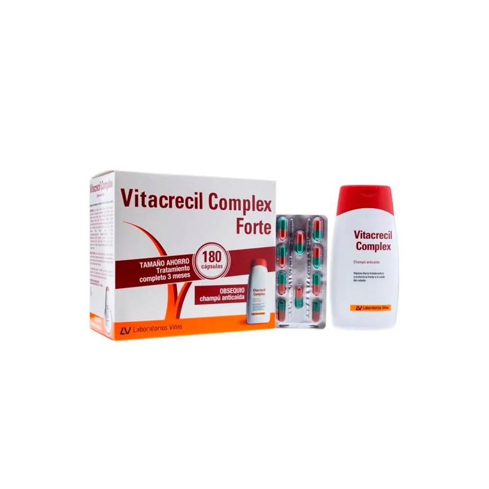 Comprar Vitacrecil Complex Forte 180 Capsulas Pack Regalo Champú Anticaída